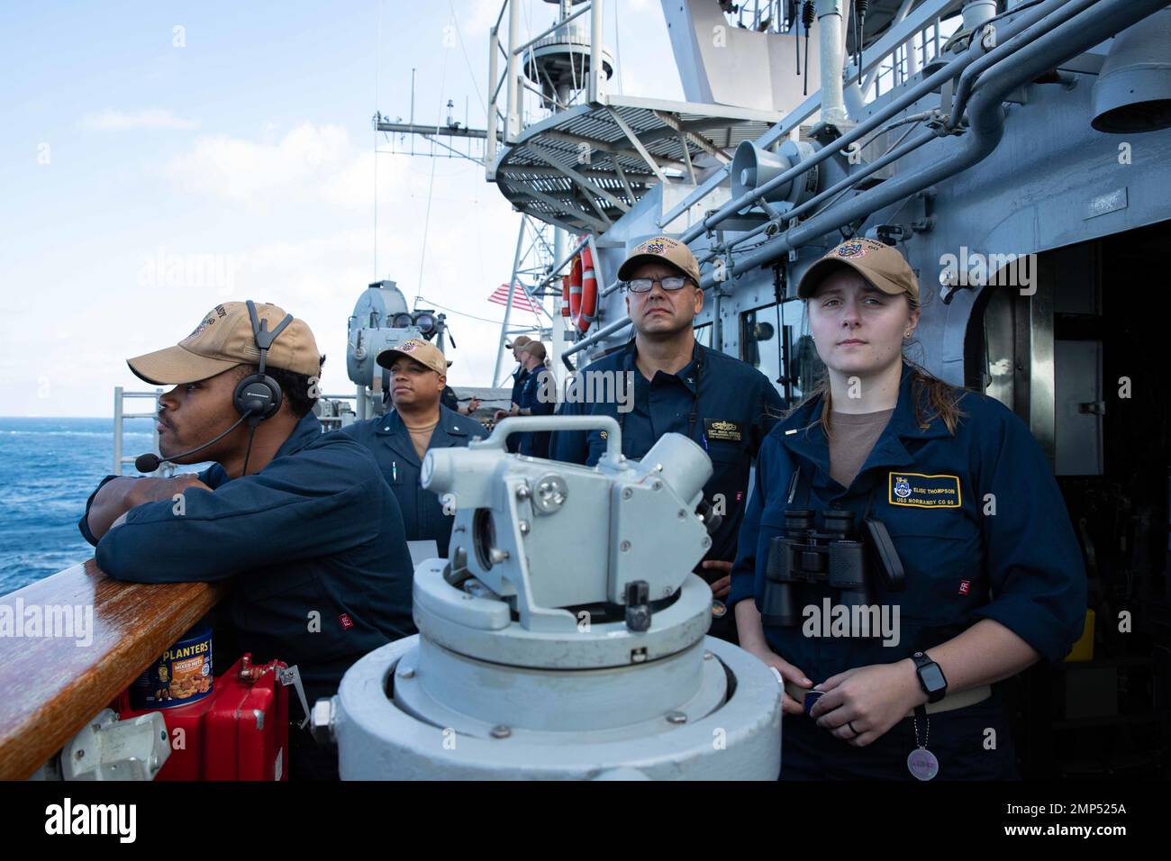 221009-N-LK647-0424 ATLANTIC OCEAN—From left: Seaman Dajaun Patrick ...