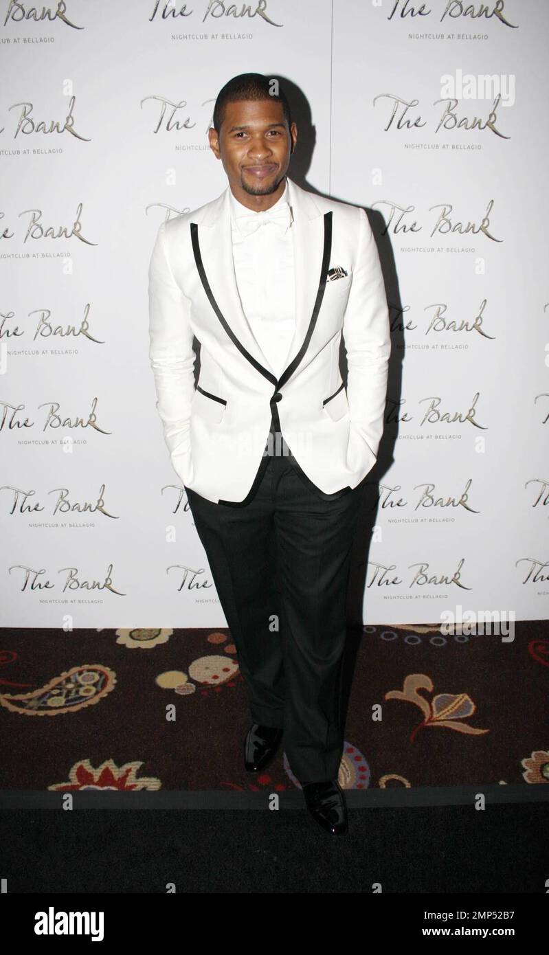 Singer Usher hosts New Years Eve at Bank nightclub inside the Bellagio ...