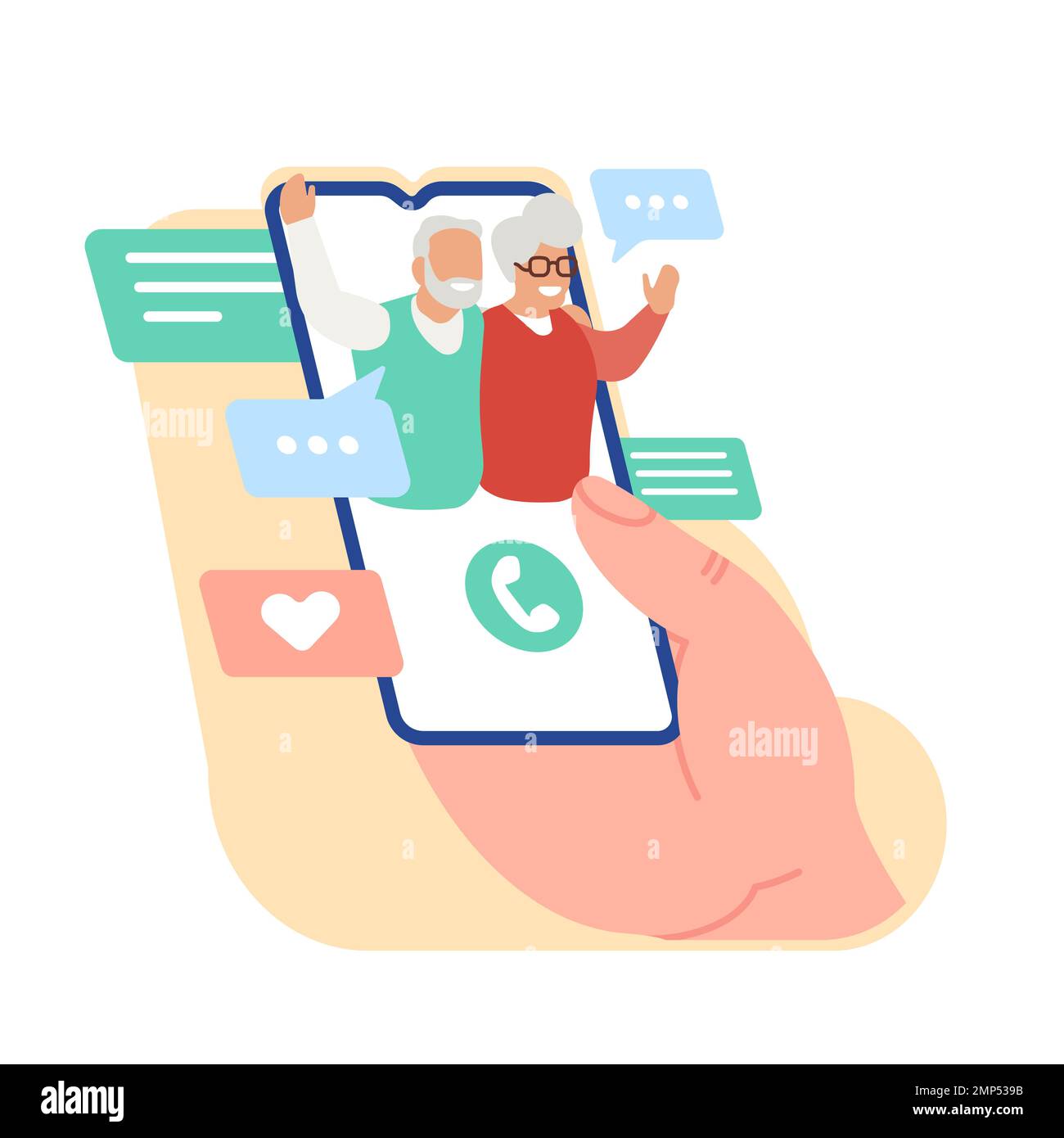 Daughter videocall Stock Vector Images - Alamy