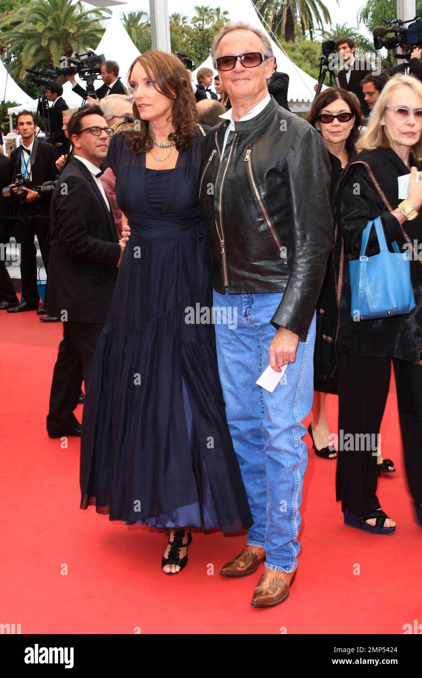 Parky DeVogelaere and Peter Fonda at the premiere of 'The Conquest' at ...