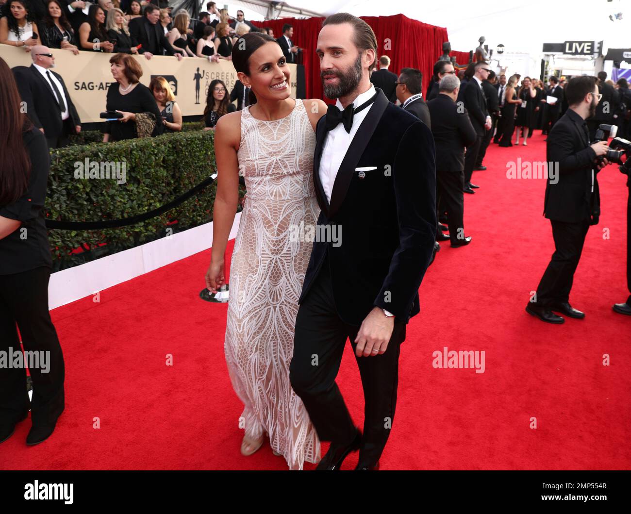 Joseph Fiennes, right, and Maria Dolores Dieguez arrive at the 24th ...