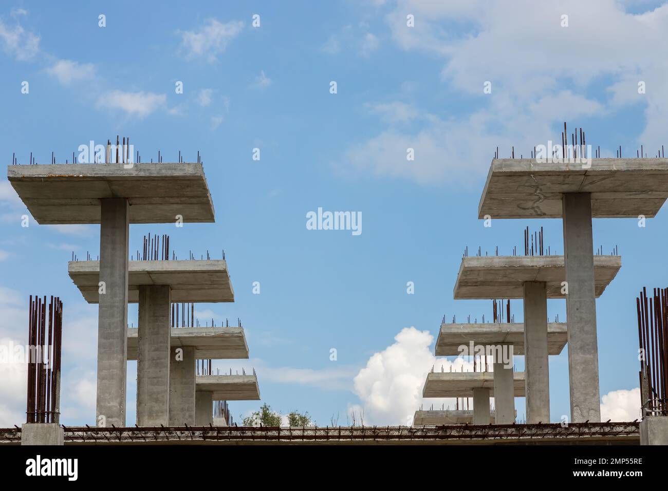 construction of reinforced concrete structures. Unfinished construction ...