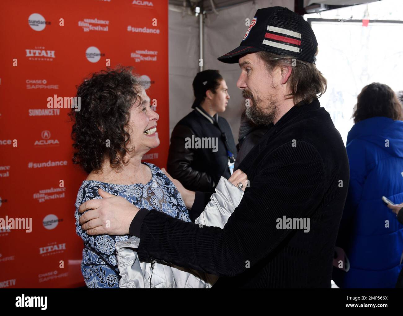 Ethan Hawke, right, director/co-writer of "Blaze," greets co-writer ...
