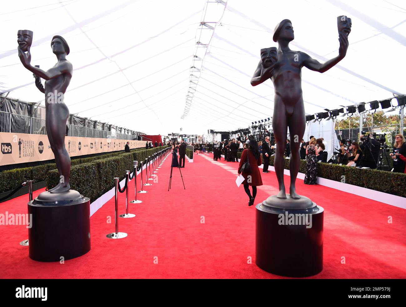 SAG statues appear on the red carpet at the 24th annual Screen Actors ...