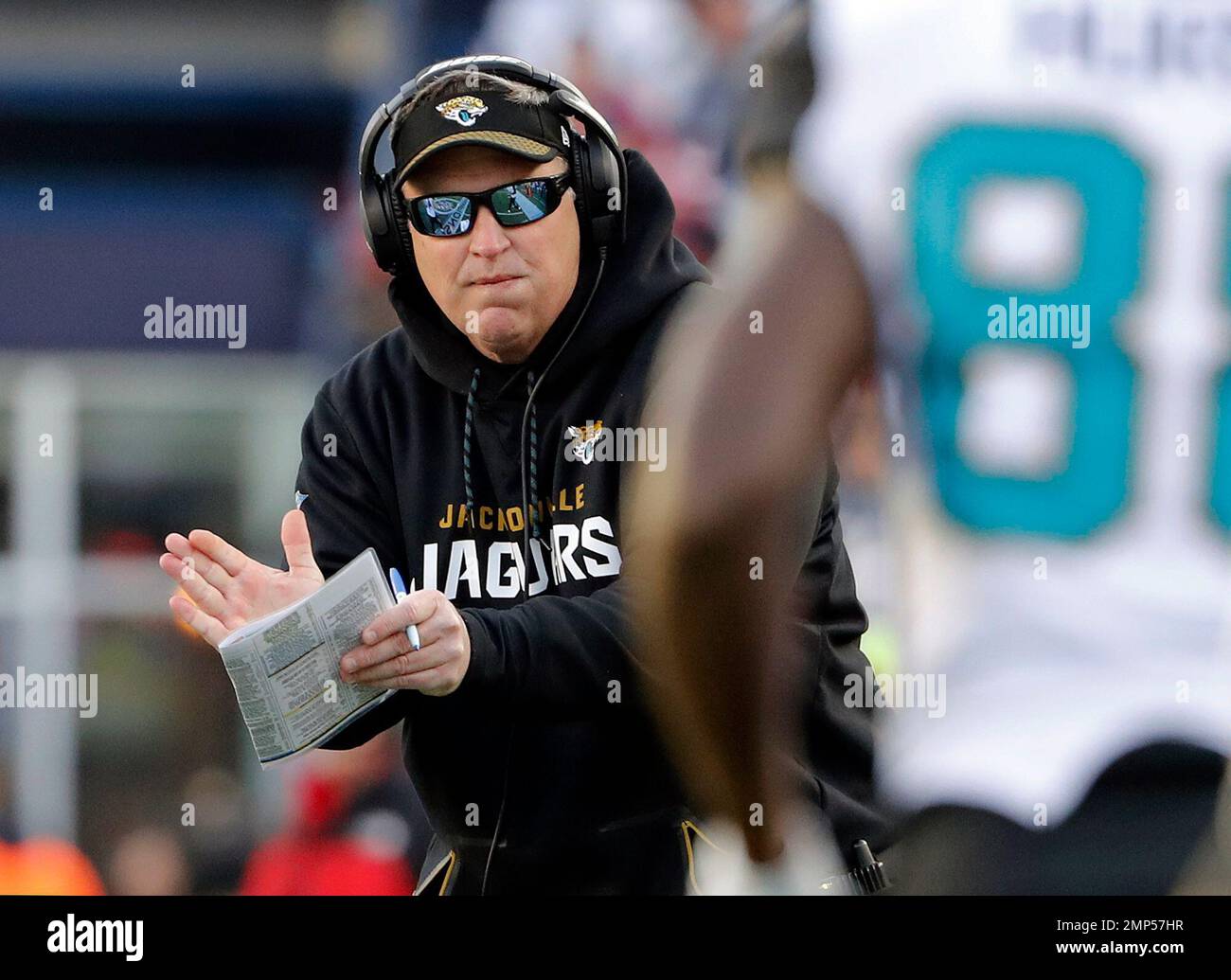 Jacksonville Jaguars head coach Doug Marrone reacts to his team's ...