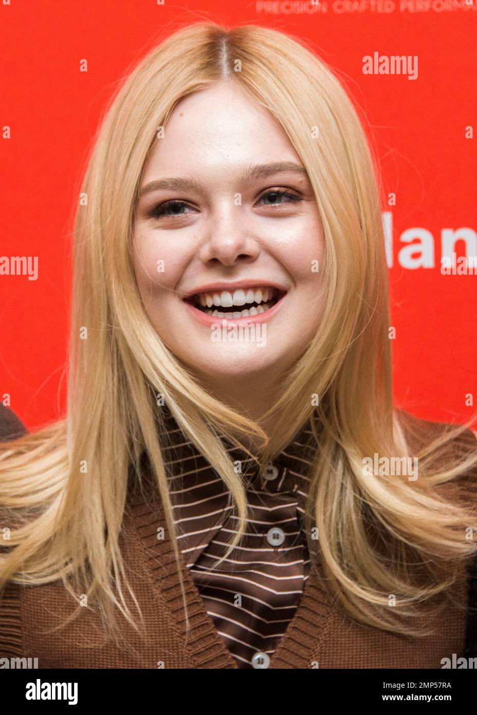 Actress Elle Fanning poses during the premiere of "I Think We're Alone ...
