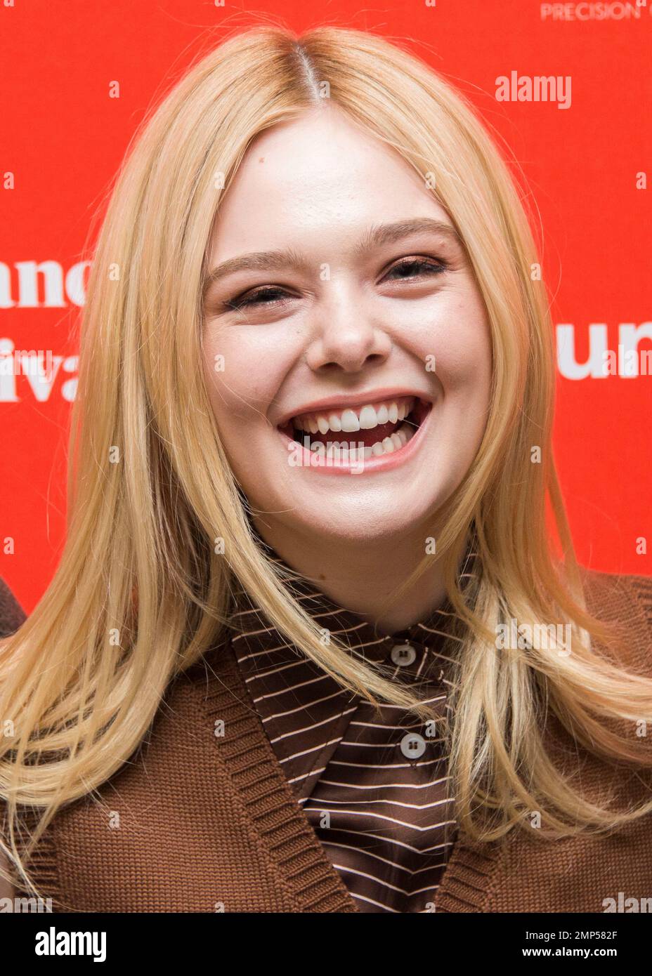 Actress Elle Fanning poses during the premiere of "I Think We're Alone ...