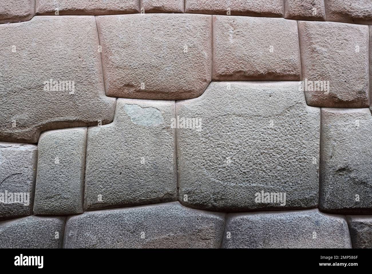 Stone Inca masonry in the wall of the archbishop residence, Cusco, Peru ...