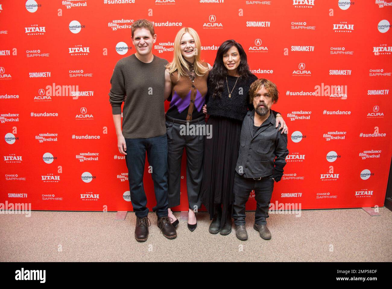 From left, screenwriter Mike Makowsky, actress Elle Fanning, director ...