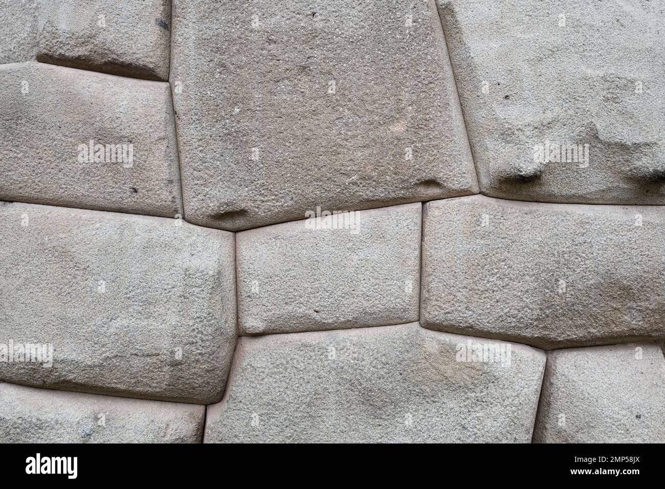 Stone Inca masonry in the wall of the archbishop residence, Cusco, Peru ...