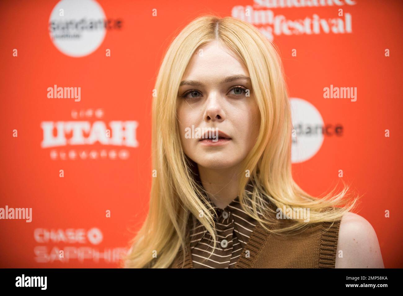Actress Elle Fanning poses during the premiere of "I Think We're Alone ...