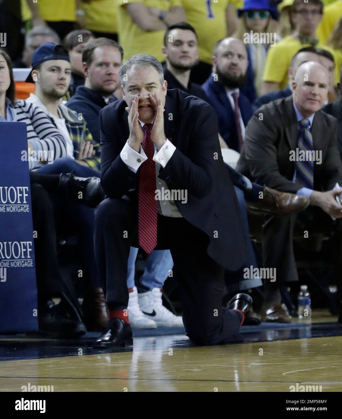 Rutgers head coach Steve Pikiell directs from the sidelines during the ...