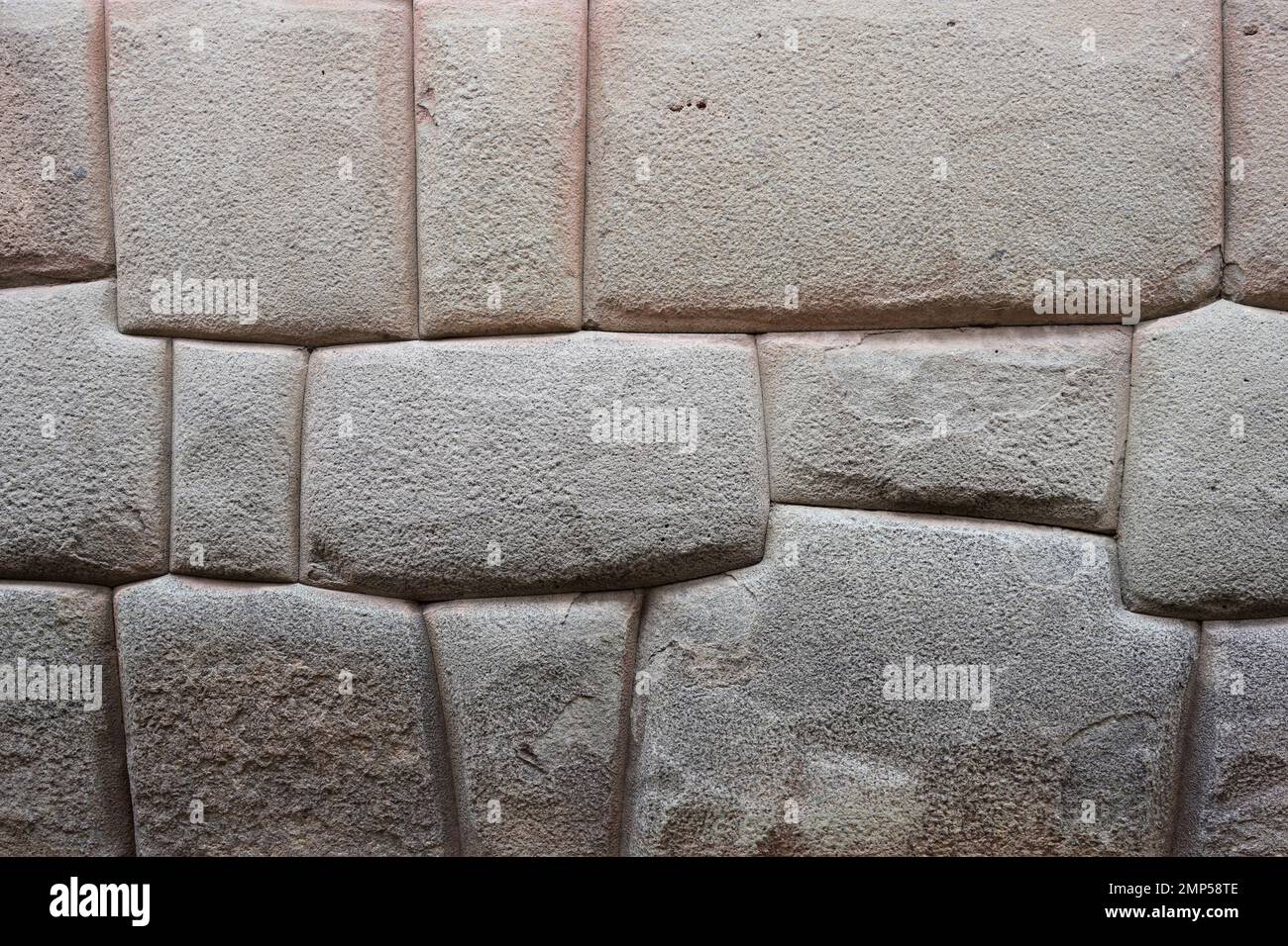 Stone Inca masonry in the wall of the archbishop residence, Cusco, Peru ...