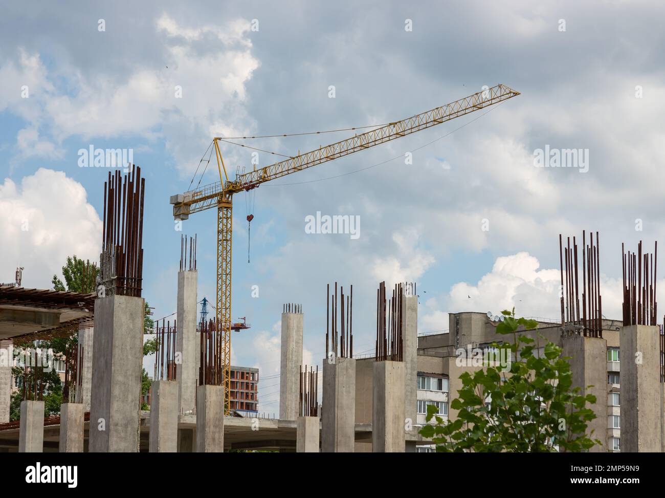 construction of reinforced concrete structures. Unfinished construction ...