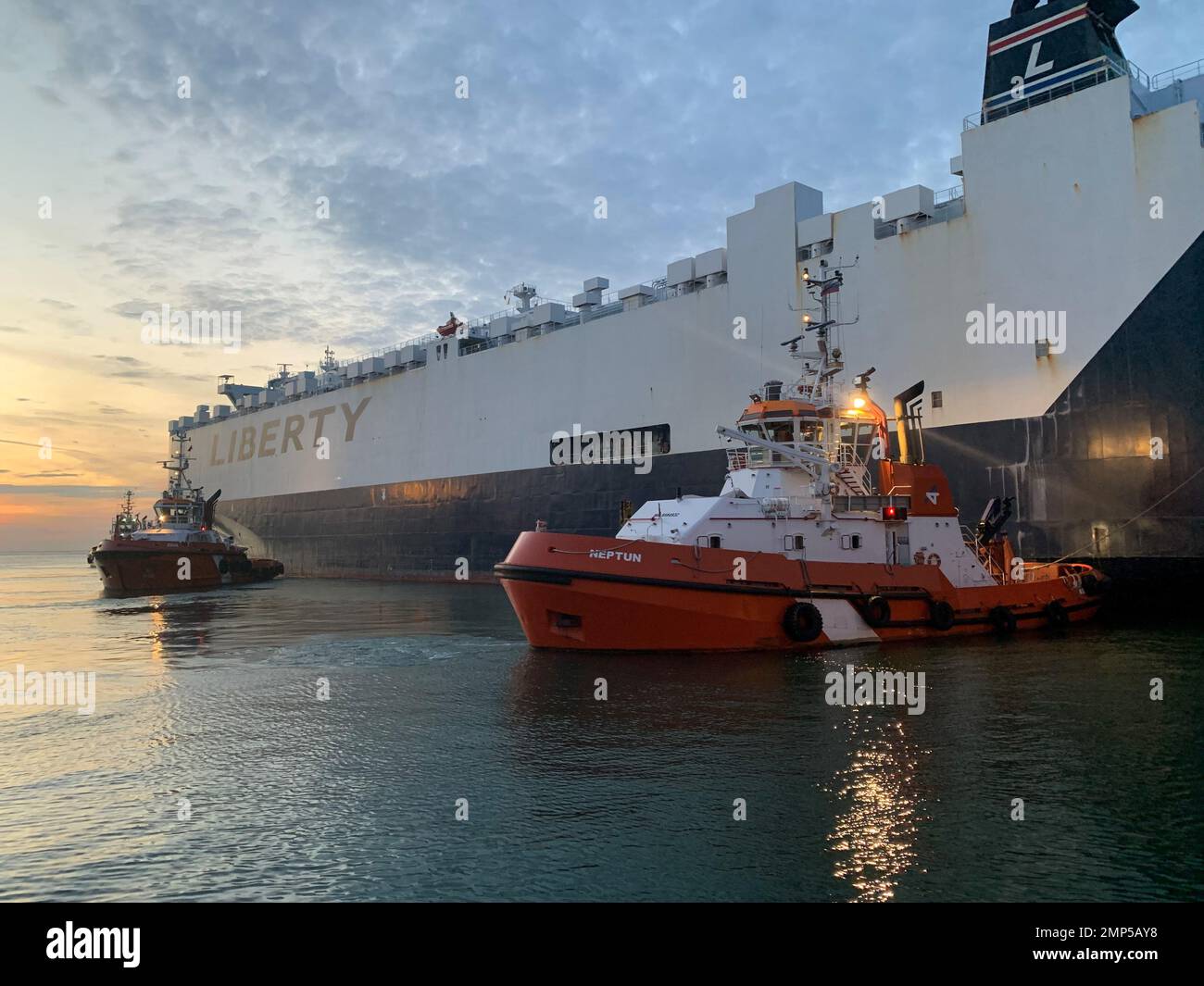The commercial cargo vessel Liberty Promise arrive at the port of Koper ...
