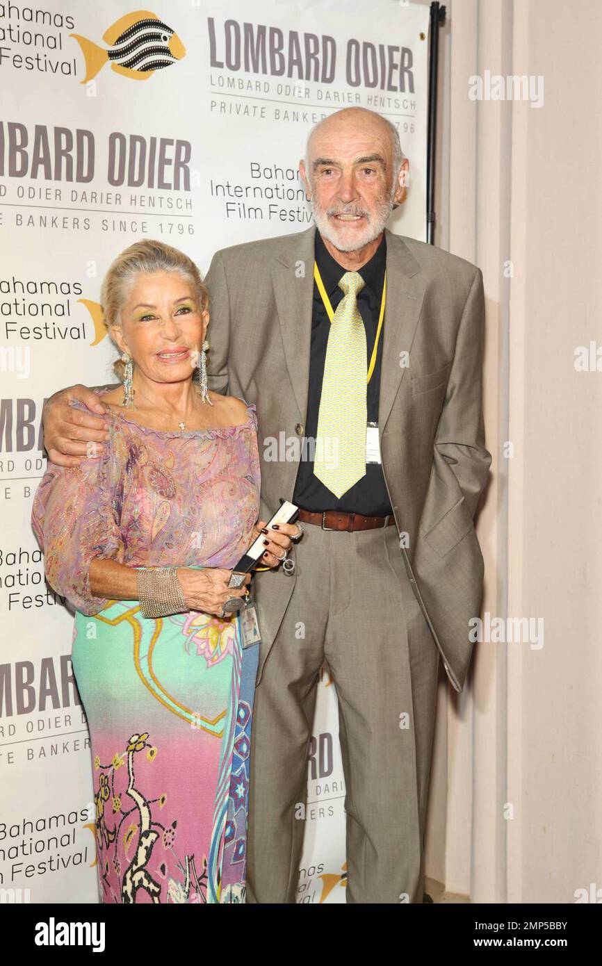 Sir Sean Connery and his wife Micheline at the Bahamas International ...