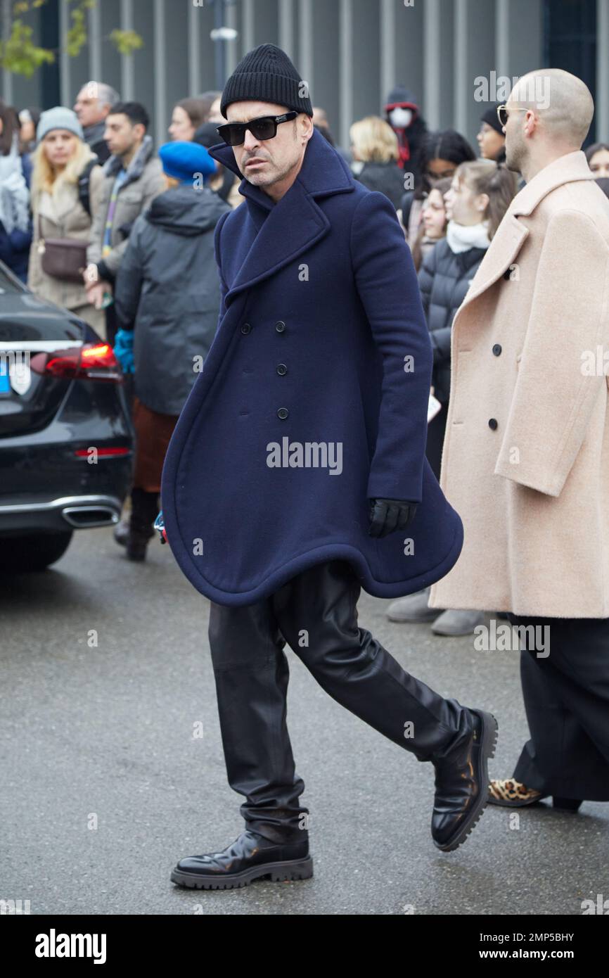 MILAN, ITALY - JANUARY 15, 2023: Alex Badia before Etro fashion show ...