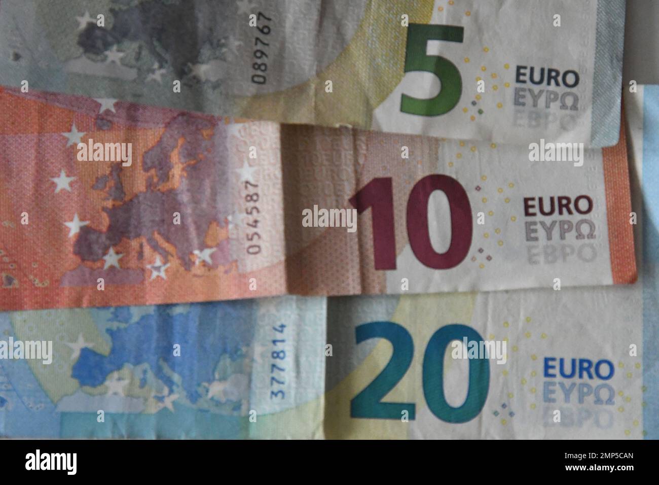 Copenhagen/Denmark/31 January 2023/ Euro currency notes in danish ...