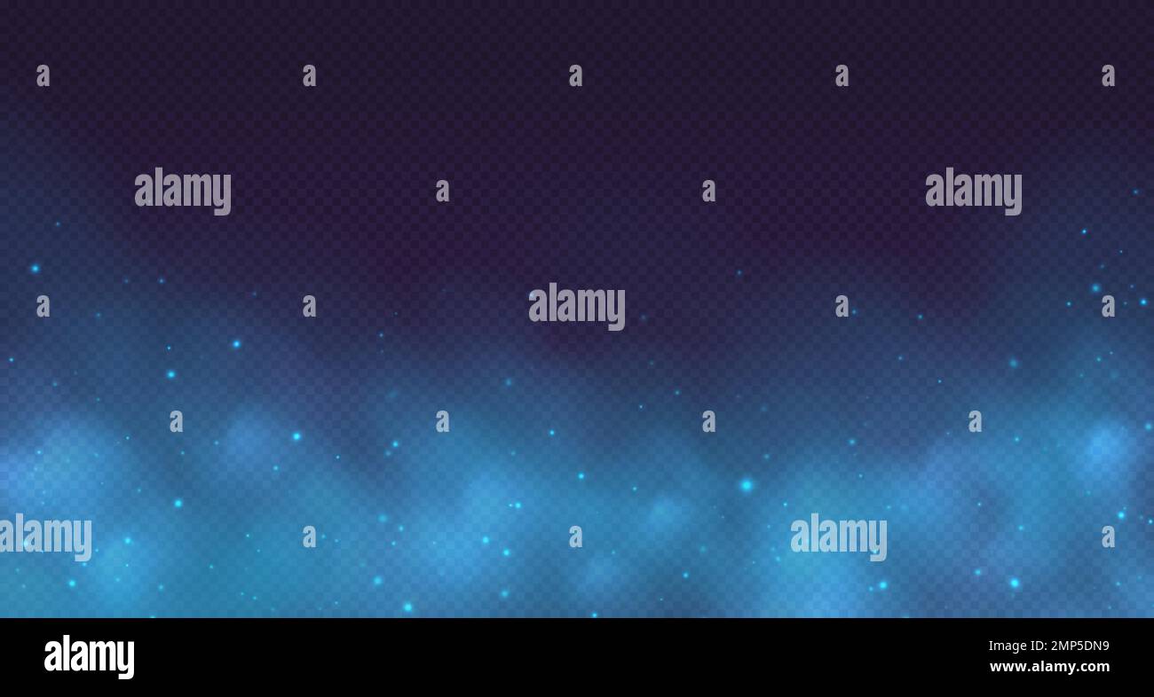 Blue magic smoke, transparent fog with sparkles, glowing colorful haze ...