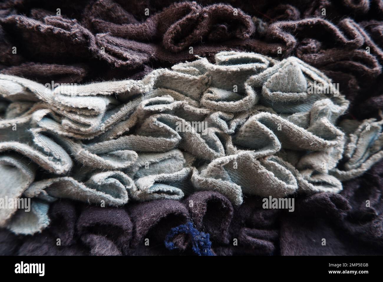 Close-up View Of The Texture Of A Cloth Foot Mat, Which Is Black And ...