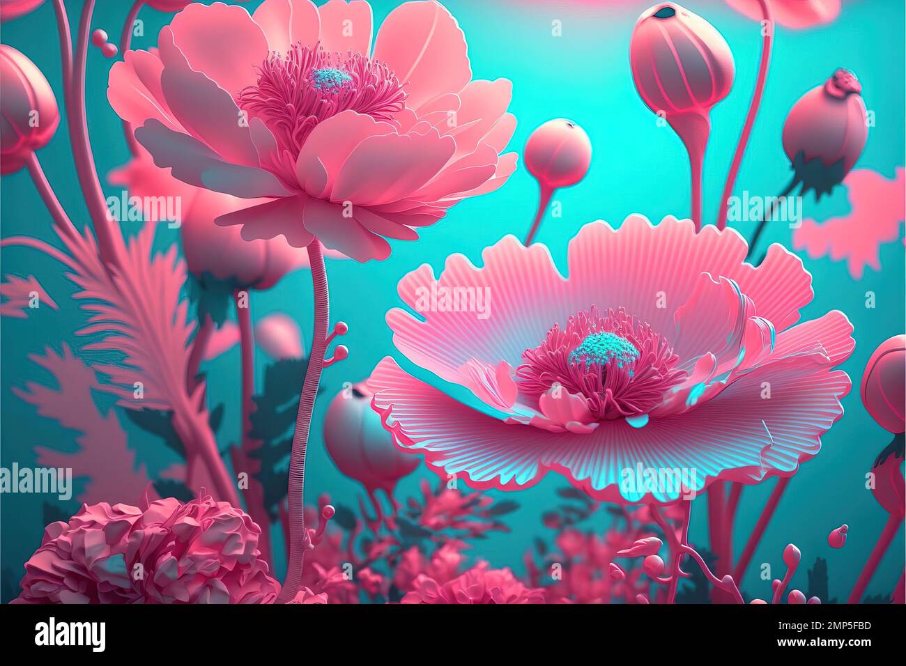 Beautiful fantasy flower garden hi-res stock photography and images - Alamy