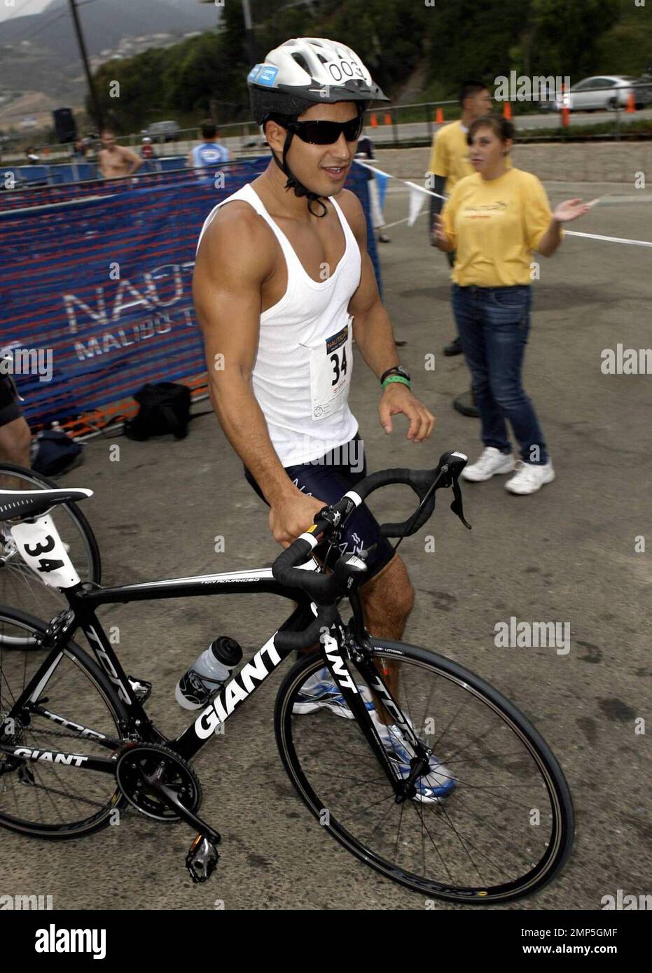 Mario Lopez competes in the Nautica Malibu Triathlon in Malibu, CA. 9 ...