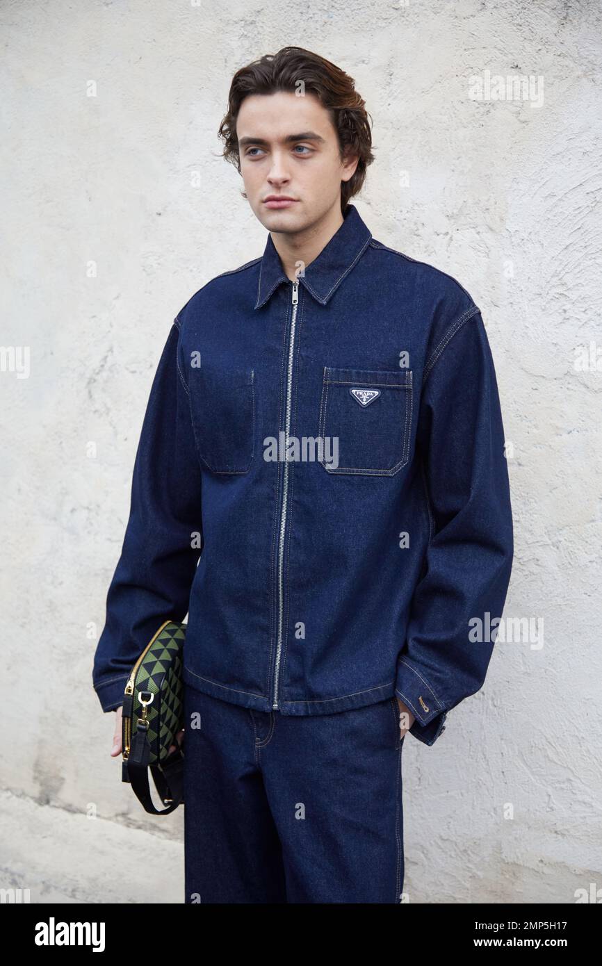 MILAN, ITALY - JANUARY 15, 2023: Ryan Prevedel before Prada fashion ...