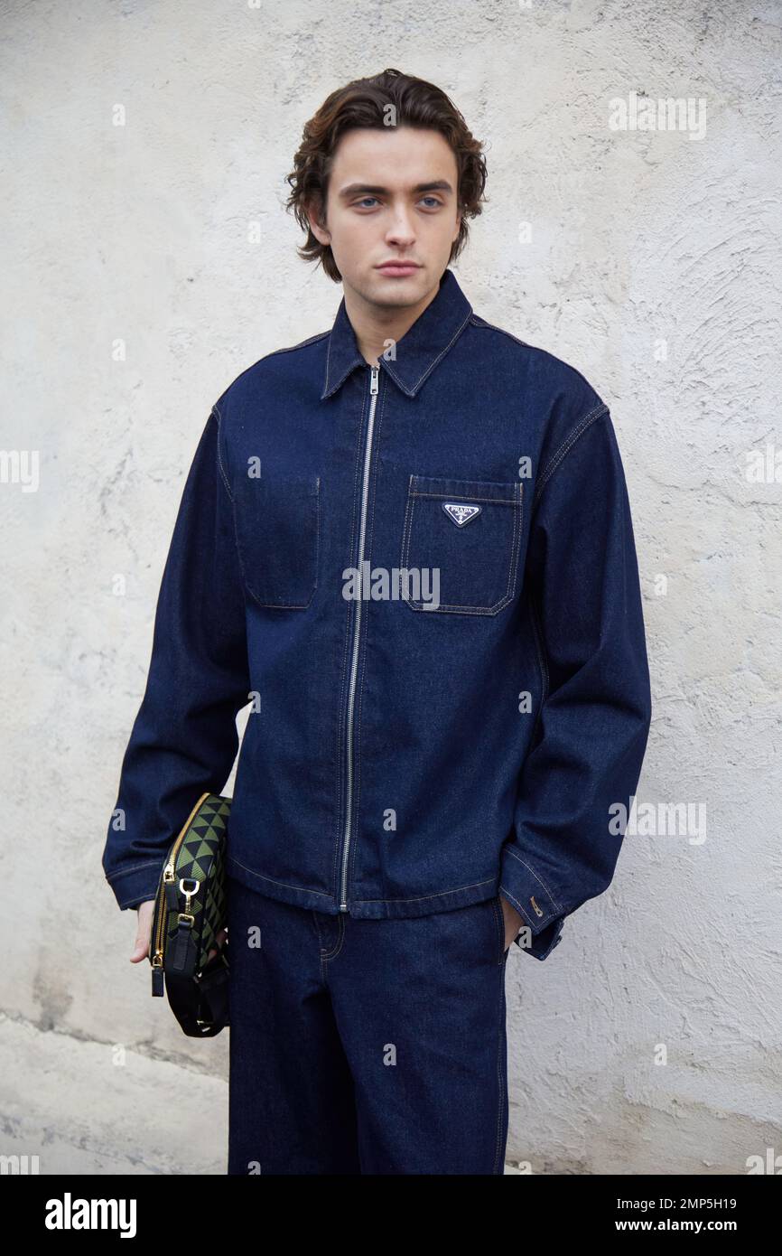 MILAN, ITALY - JANUARY 15, 2023: Ryan Prevedel before Prada fashion ...