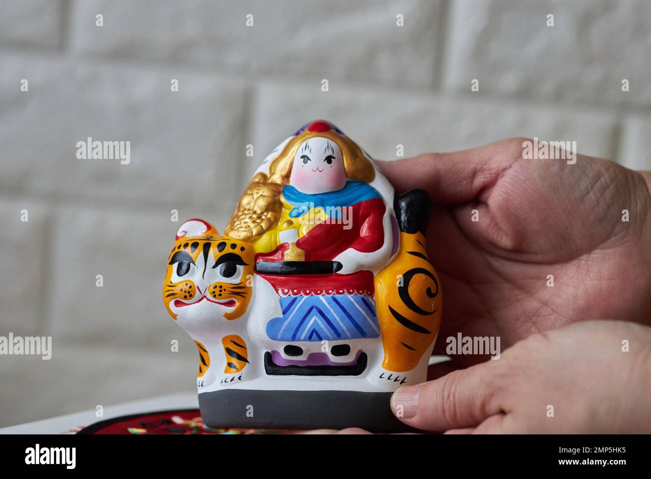 Chinese traditional handmade craftwork 'Tu'er Ye' or Rabbit God Stock ...