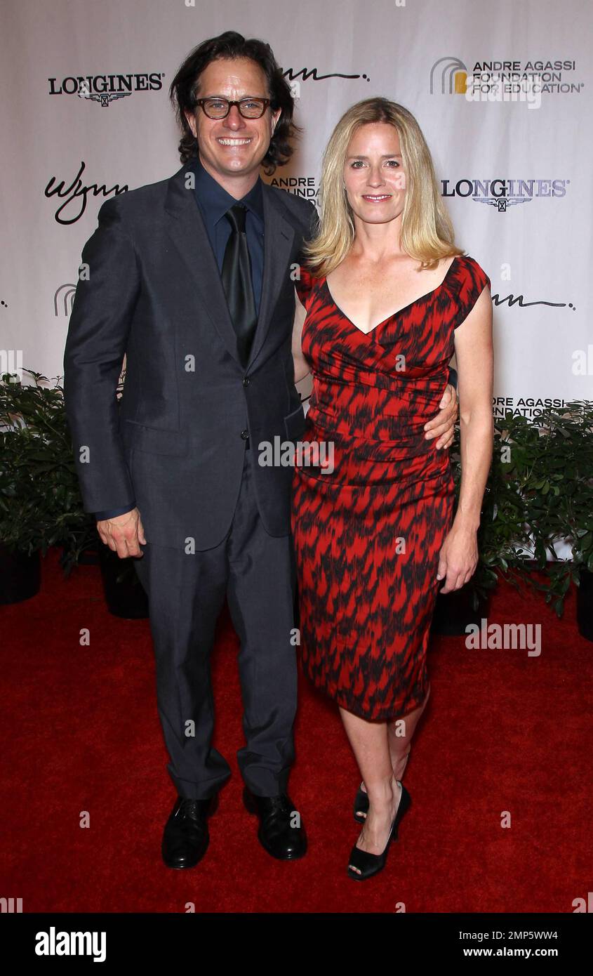 Davis Guggenheim and Elisabeth Shue arrive at the Andre Agassi ...