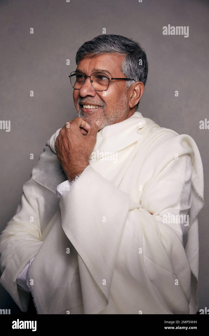 Kailash Satyarthi poses for a portrait to promote the film, "Kailash ...