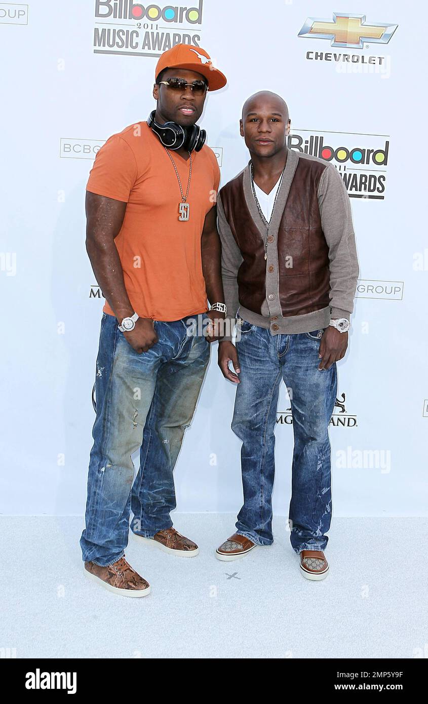 50 Cent and Floyd Mayweather Jr., at The 2011 Billboard Music Awards at ...