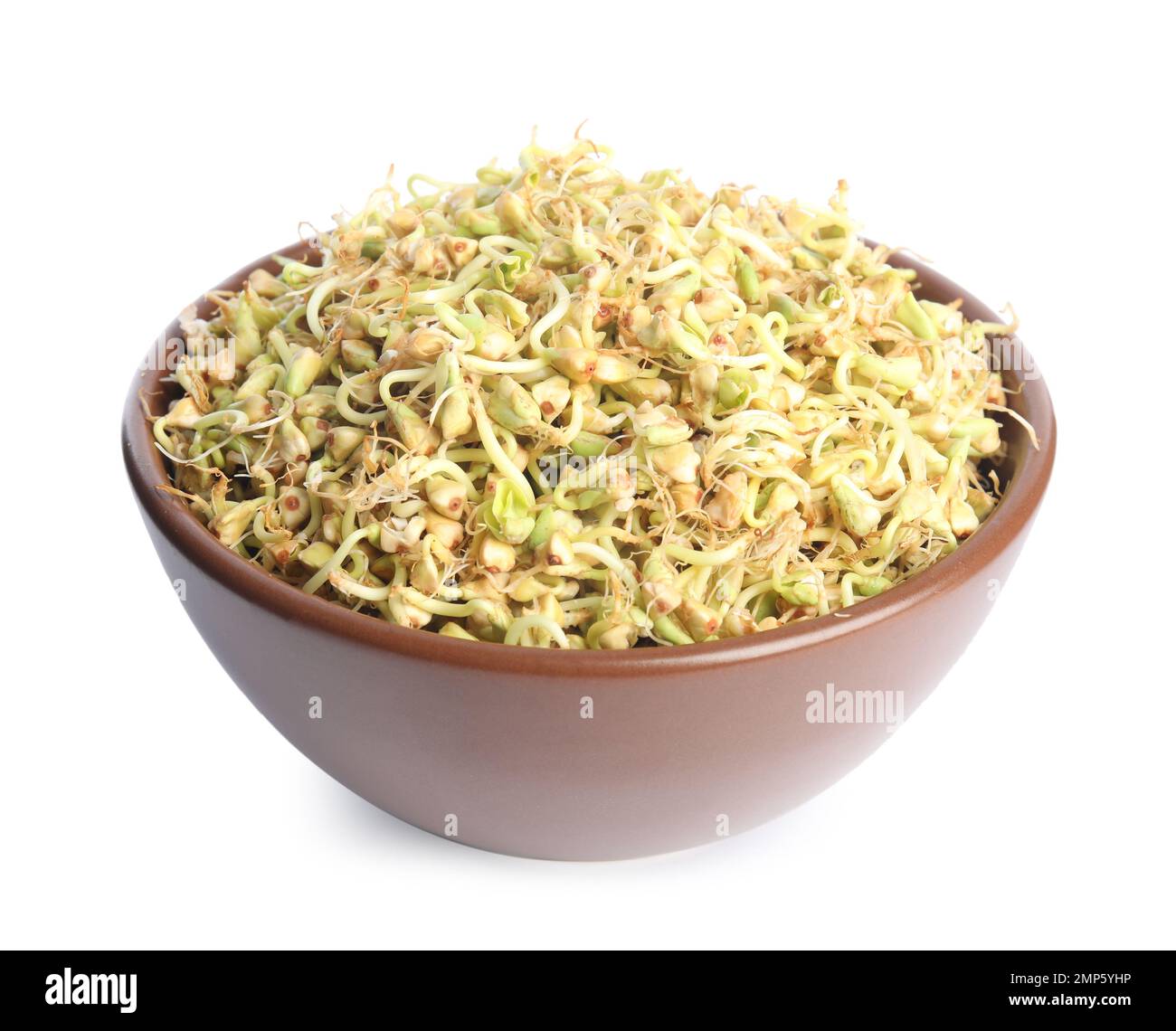 Bowl of sprouted green buckwheat isolated on white Stock Photo - Alamy