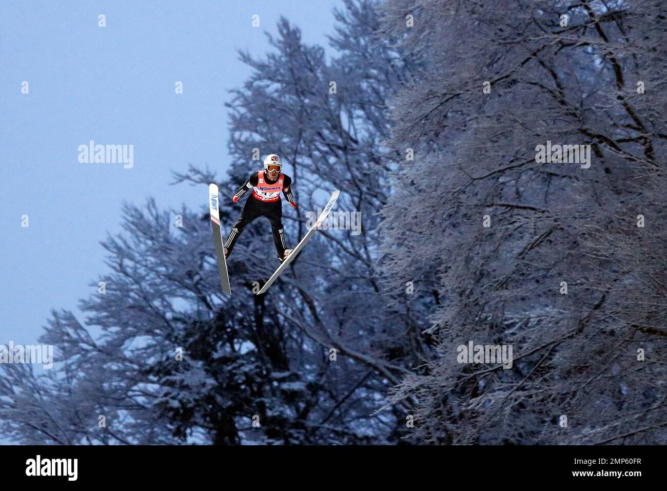 Daniel Andre Tande of Norway makes his first attempt at the Ski Flying ...
