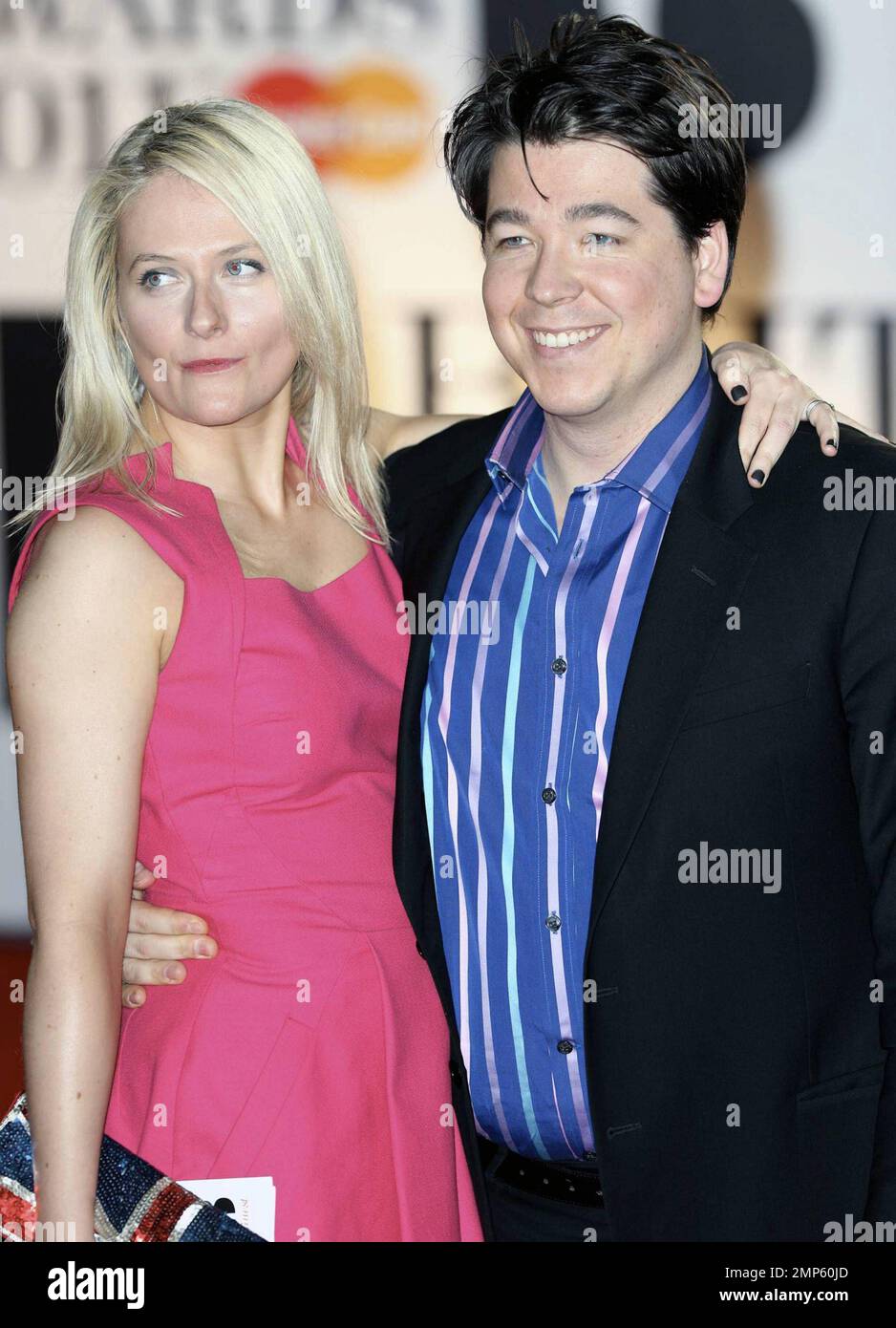 Michael and Kitty McIntyre at the Brit Awards held at the O2 Arena ...