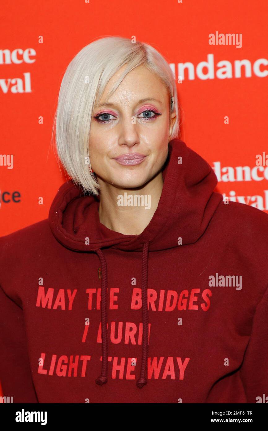 Actress Andrea Riseborough poses at the premiere of "Mandy" during the ...