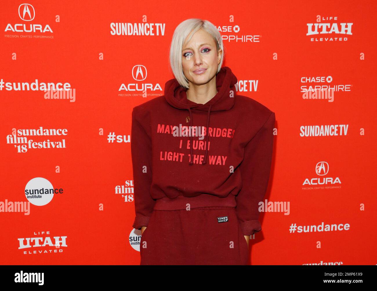 Actress Andrea Riseborough poses at the premiere of "Mandy" during the ...