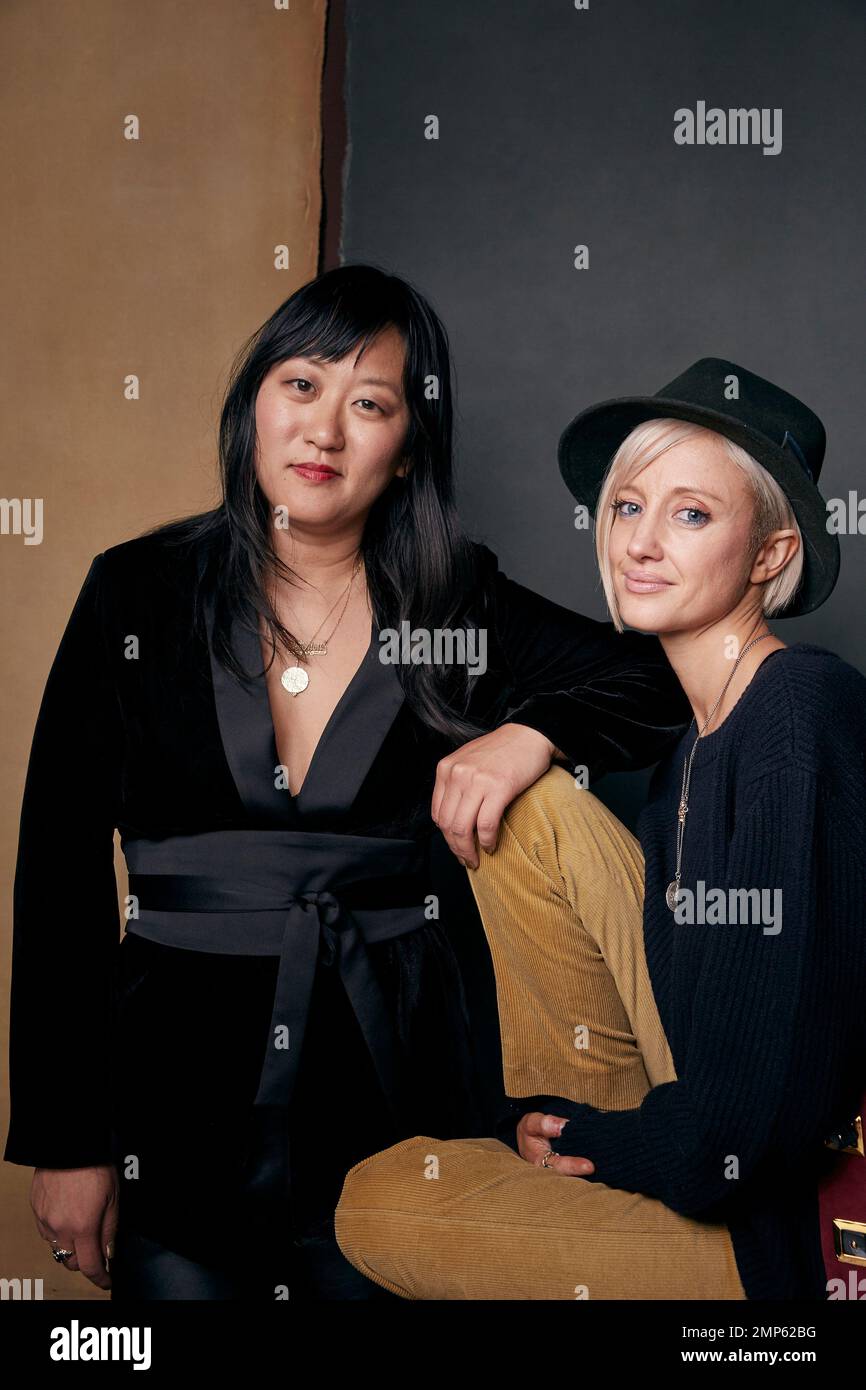 Christina Choe, left, and Andrea Riseborough pose for a portrait to ...