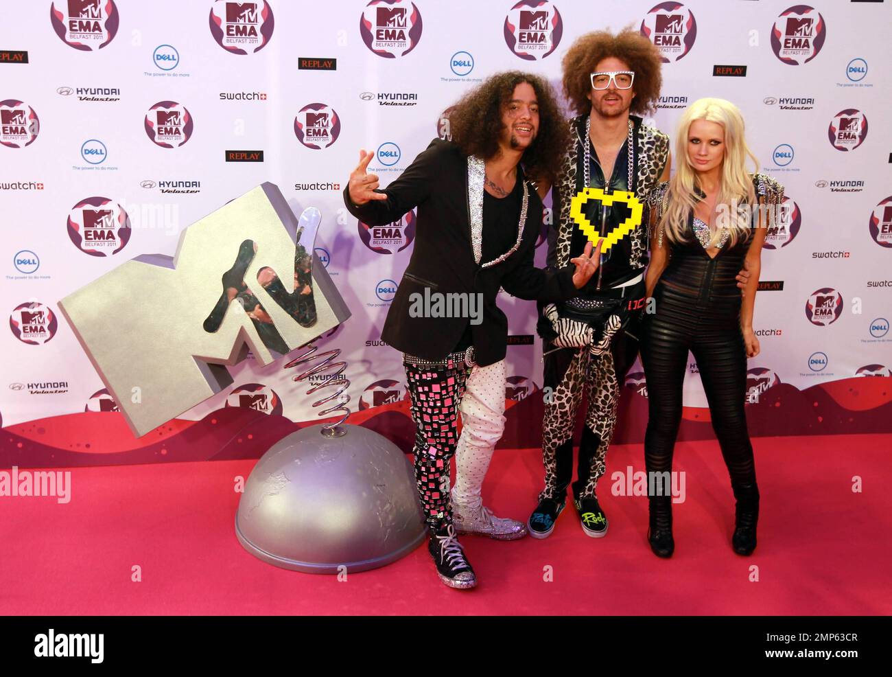 LMFAO at the MTV Europe Music Awards 2011 at the Odyssey Arena in ...