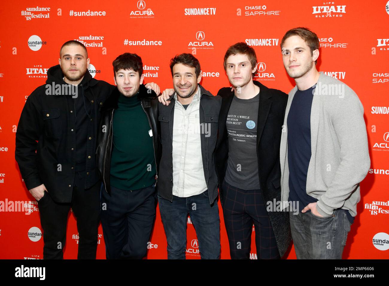 Writer and director Bart Layton, center, poses with actors from left to ...