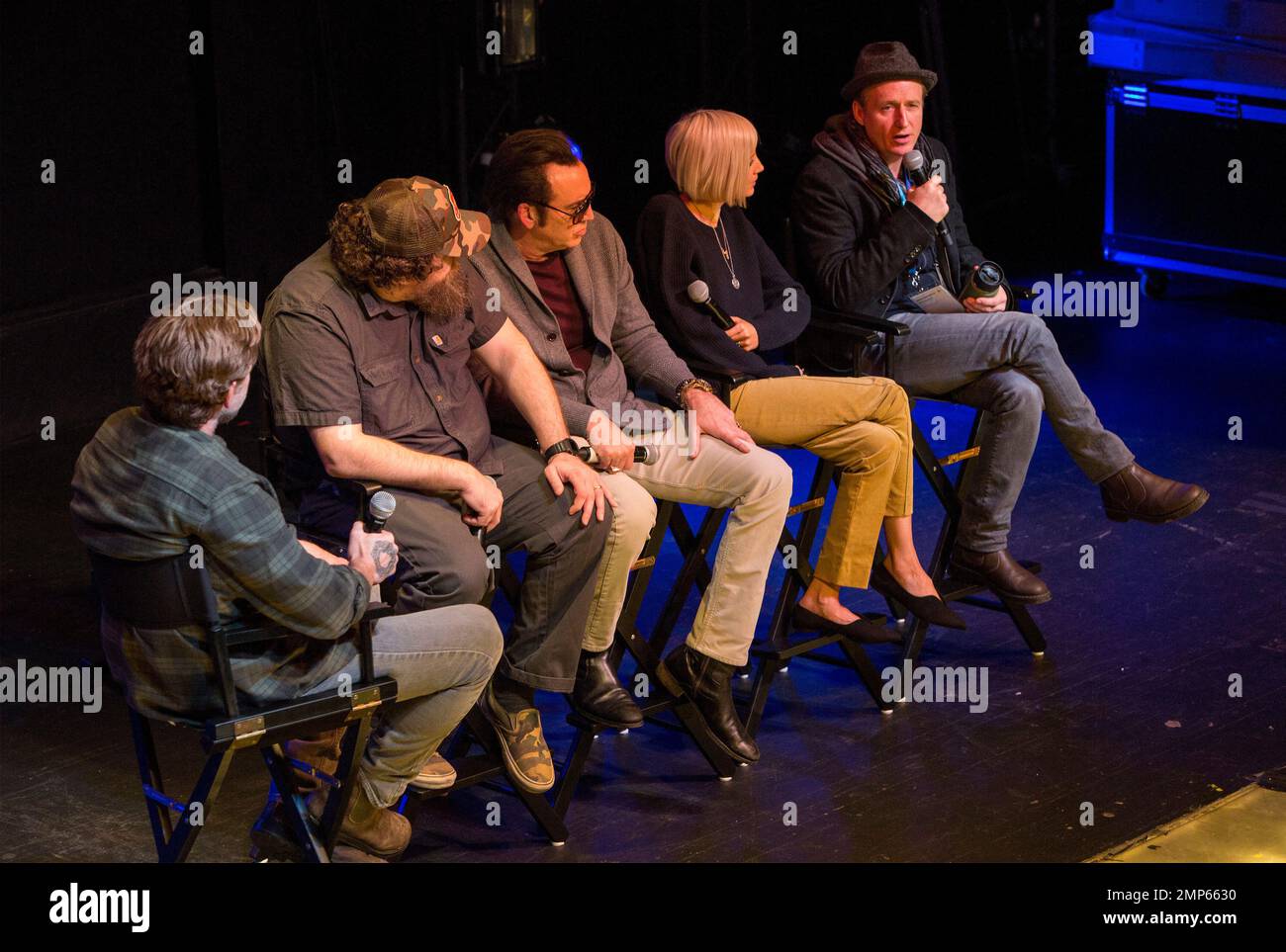 Josh Waller, Panos Cosmato, Nicolas Cage, Andrea Risebough and Linus ...