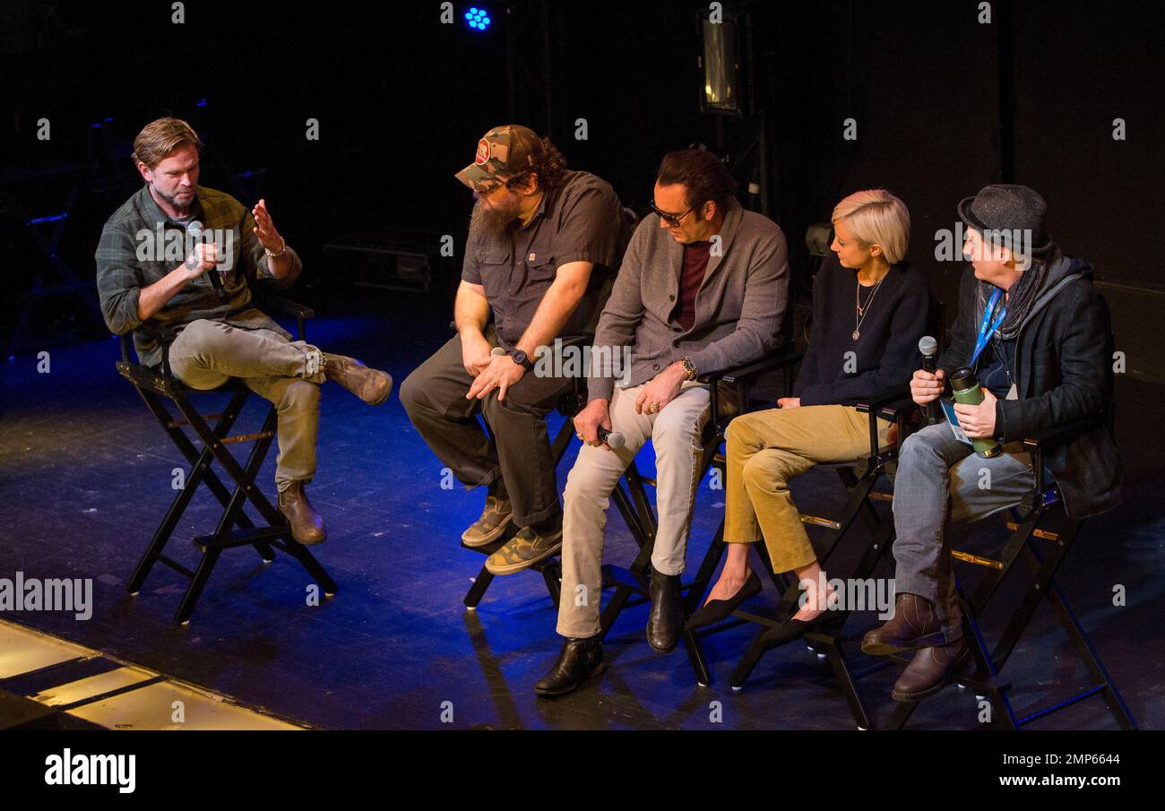 Josh Waller, Panos Cosmato, Nicolas Cage, Andrea Risebough and Linus ...