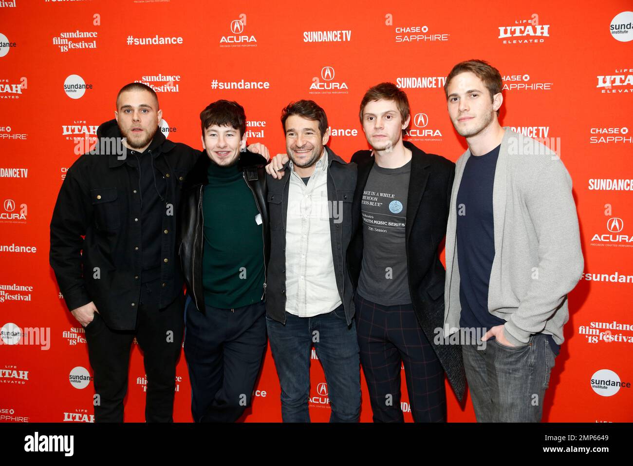 Writer and director Bart Layton, center, poses with actors from left to ...