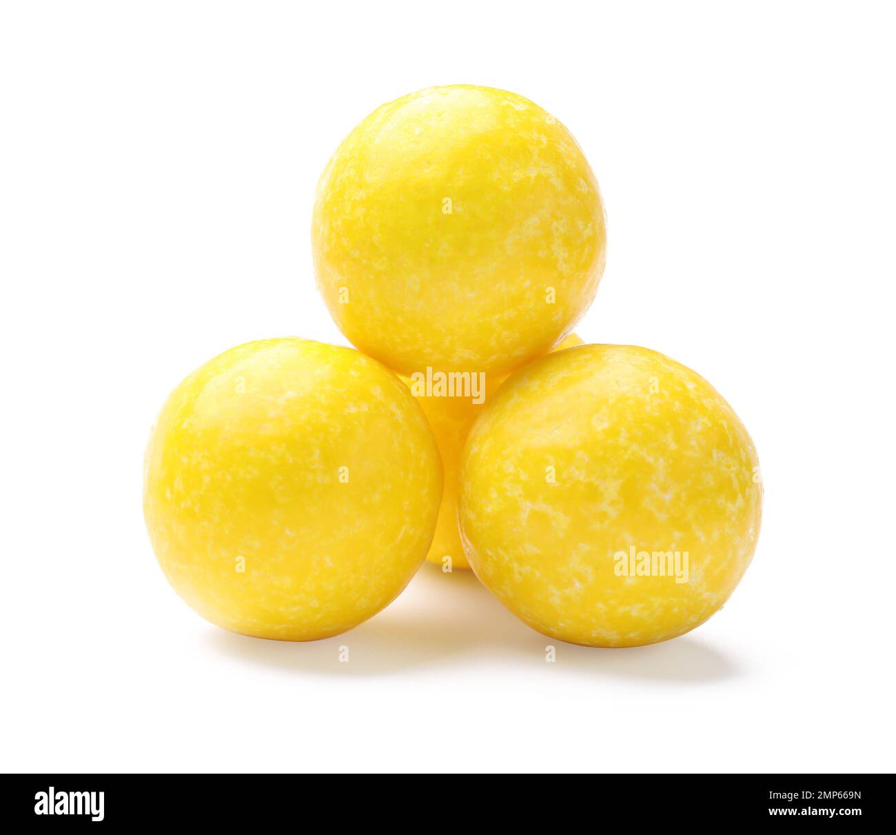 Tasty small lemon drops isolated on white Stock Photo - Alamy