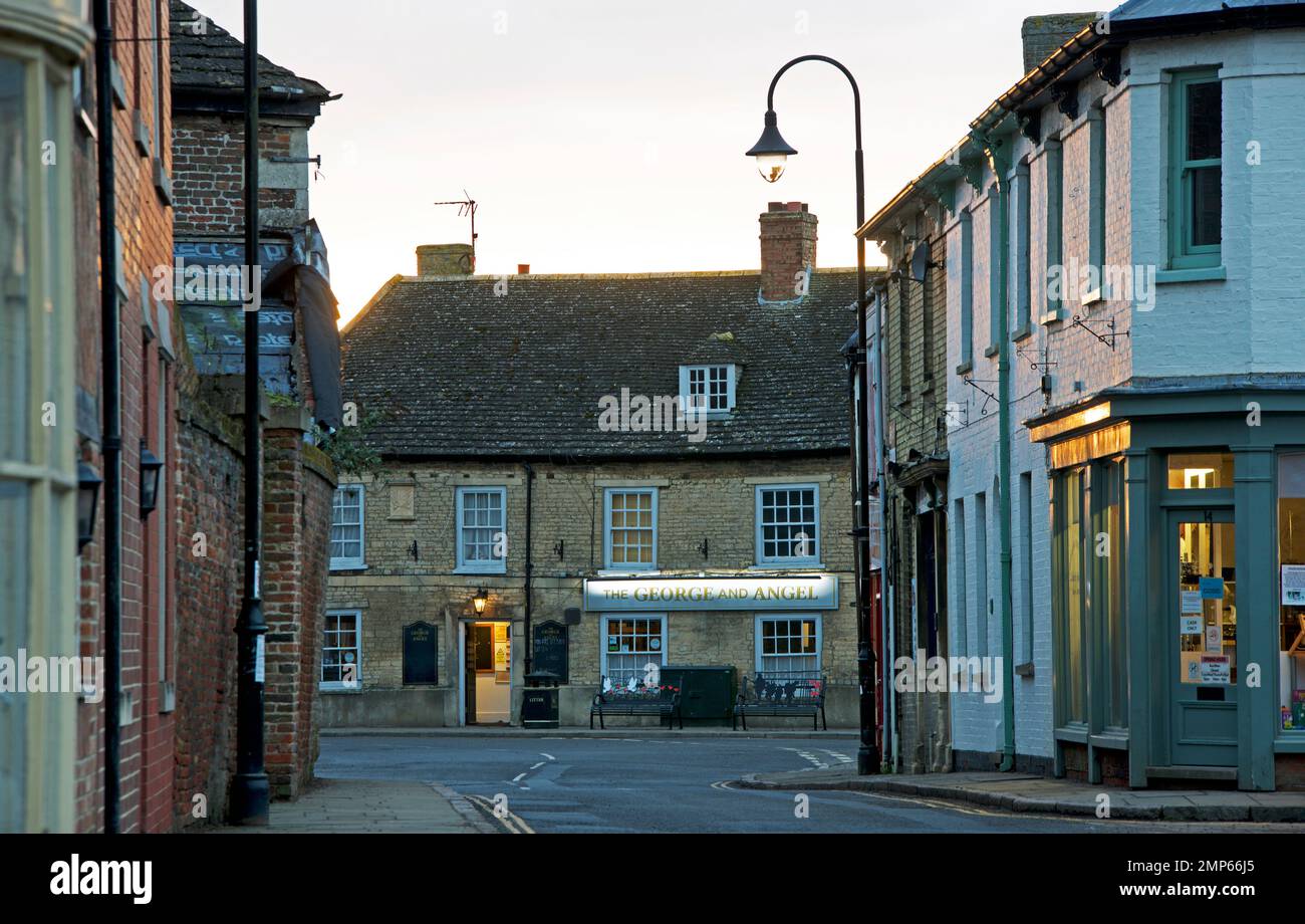 The George and Angel pub, Crowland, Lincolshire, England UK Stock Photo ...