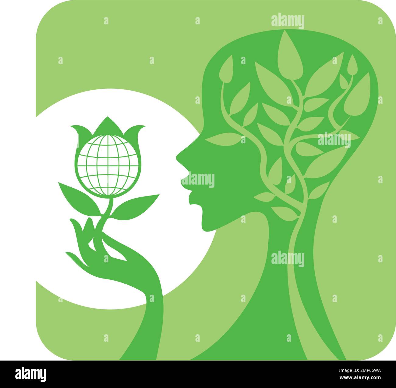 Ecology concept. Think green. concept. Flat vector illustration Stock ...