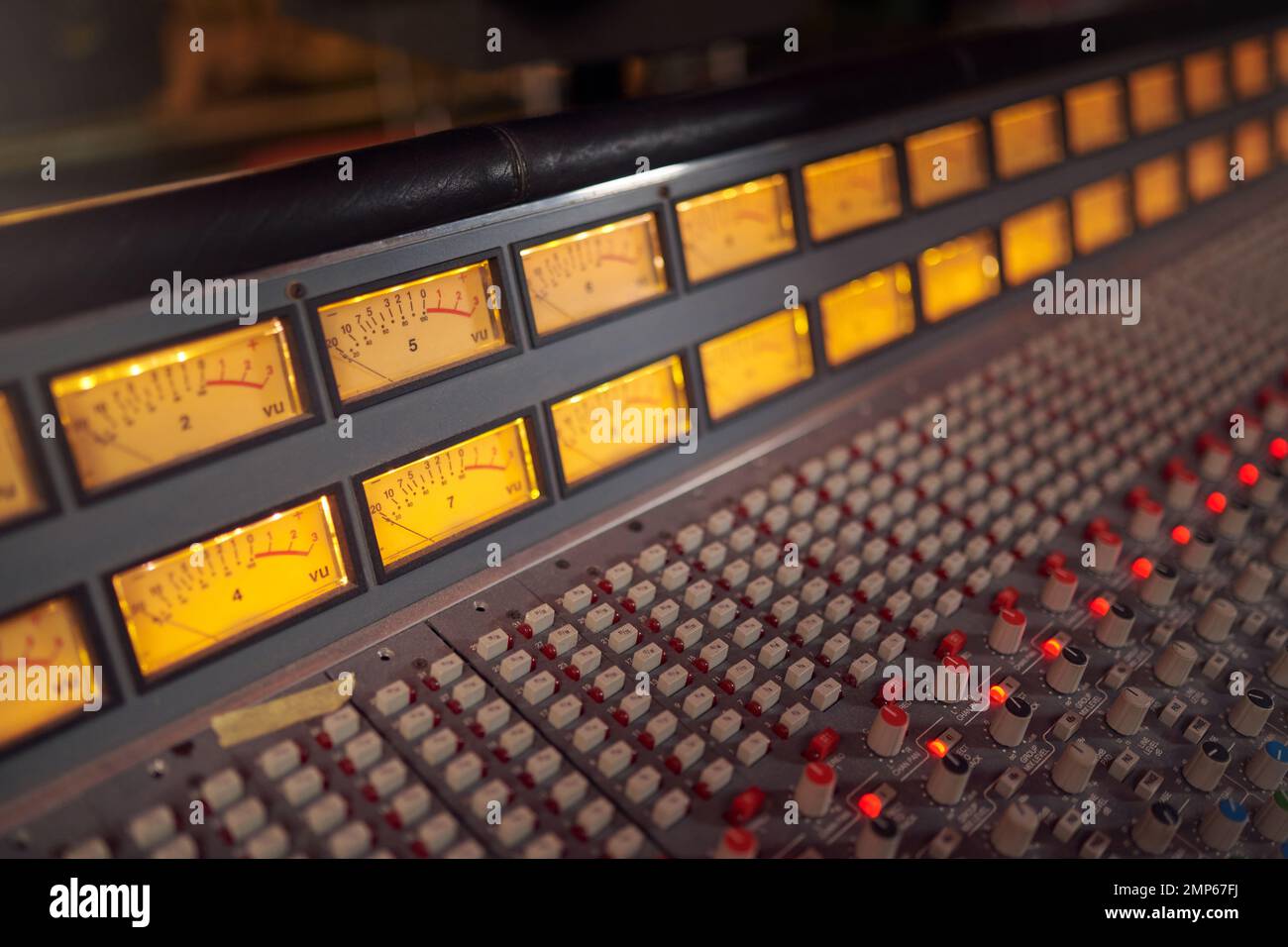 Background of music mixer, sound recording and frequency in radio ...