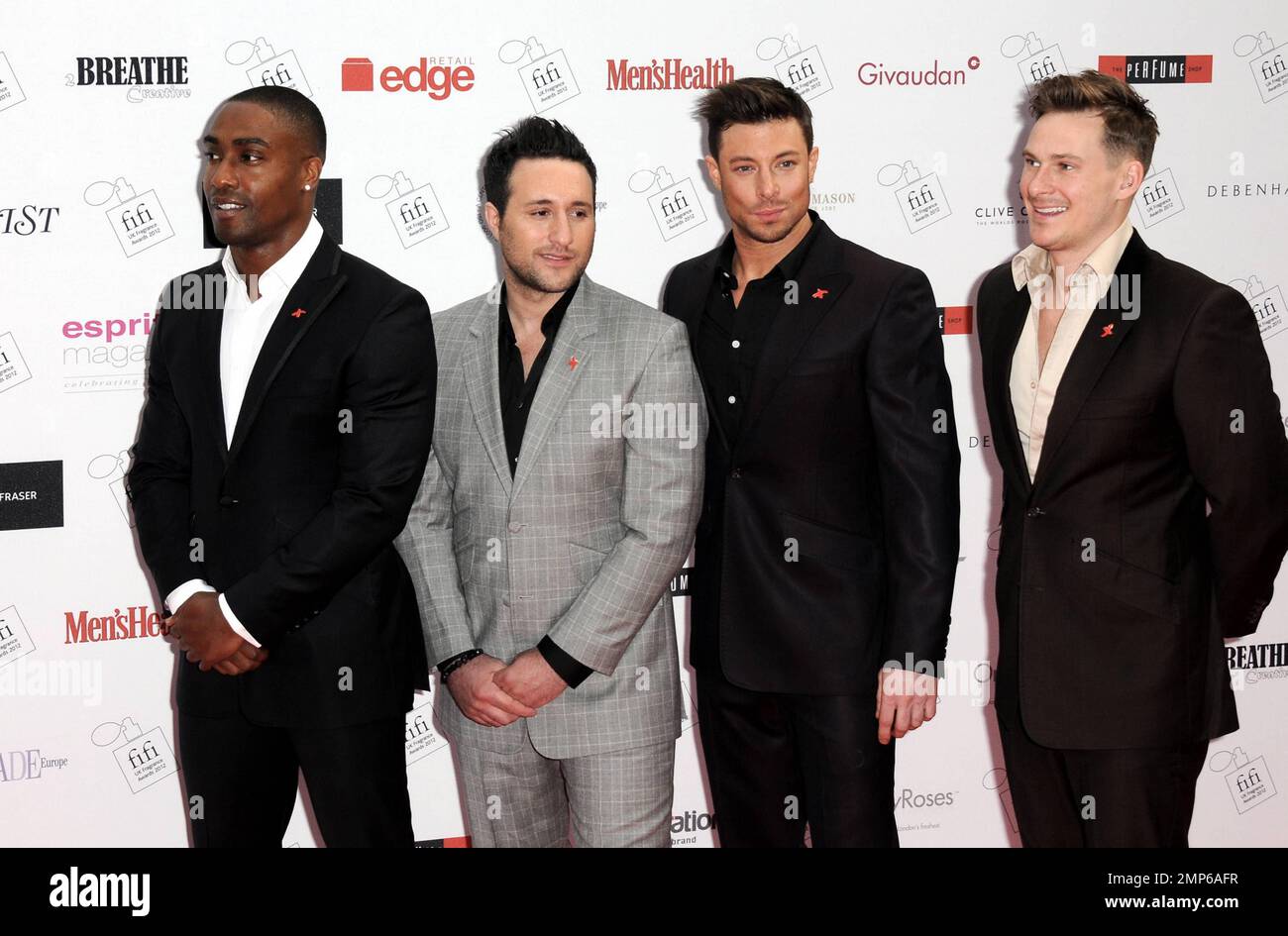 Simon Webbe, Lee Ryan, Duncan James and Antony Costa of 'Blue' attend the FiFi Fragrance Awards ...