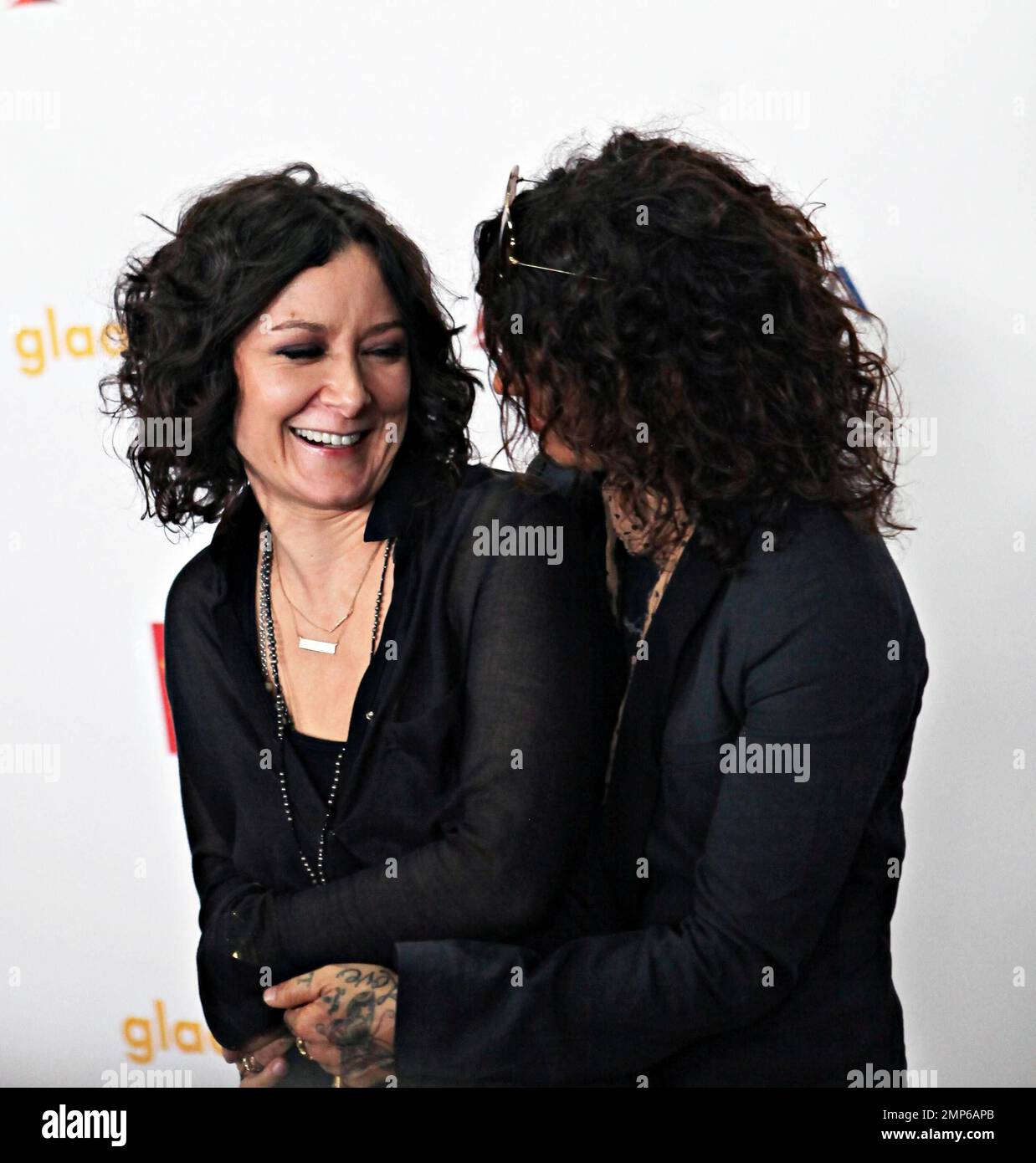 Sara Gilbert and Linda Perry at the 23rd Annual GLAAD Media Awards held ...