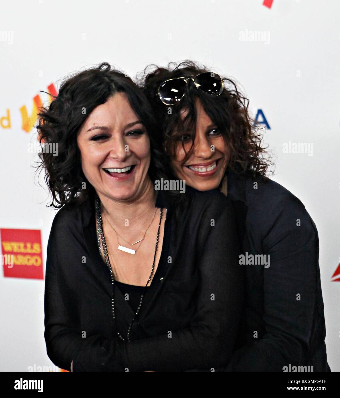 Sara Gilbert and Linda Perry at the 23rd Annual GLAAD Media Awards held ...